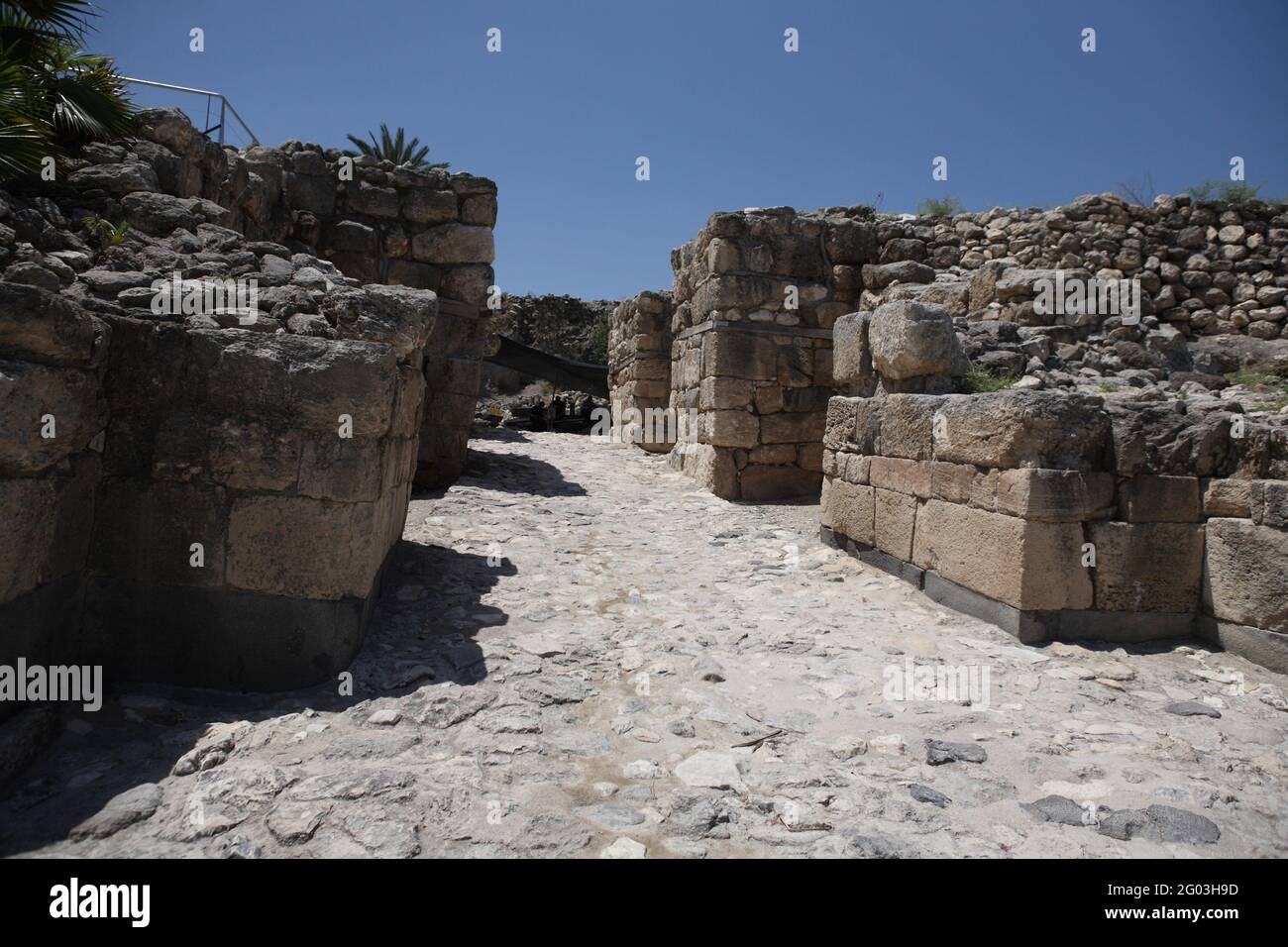Tel Megiddo, Armageddon, ruins of a Cana'anite Gate, a fortified gate ...
