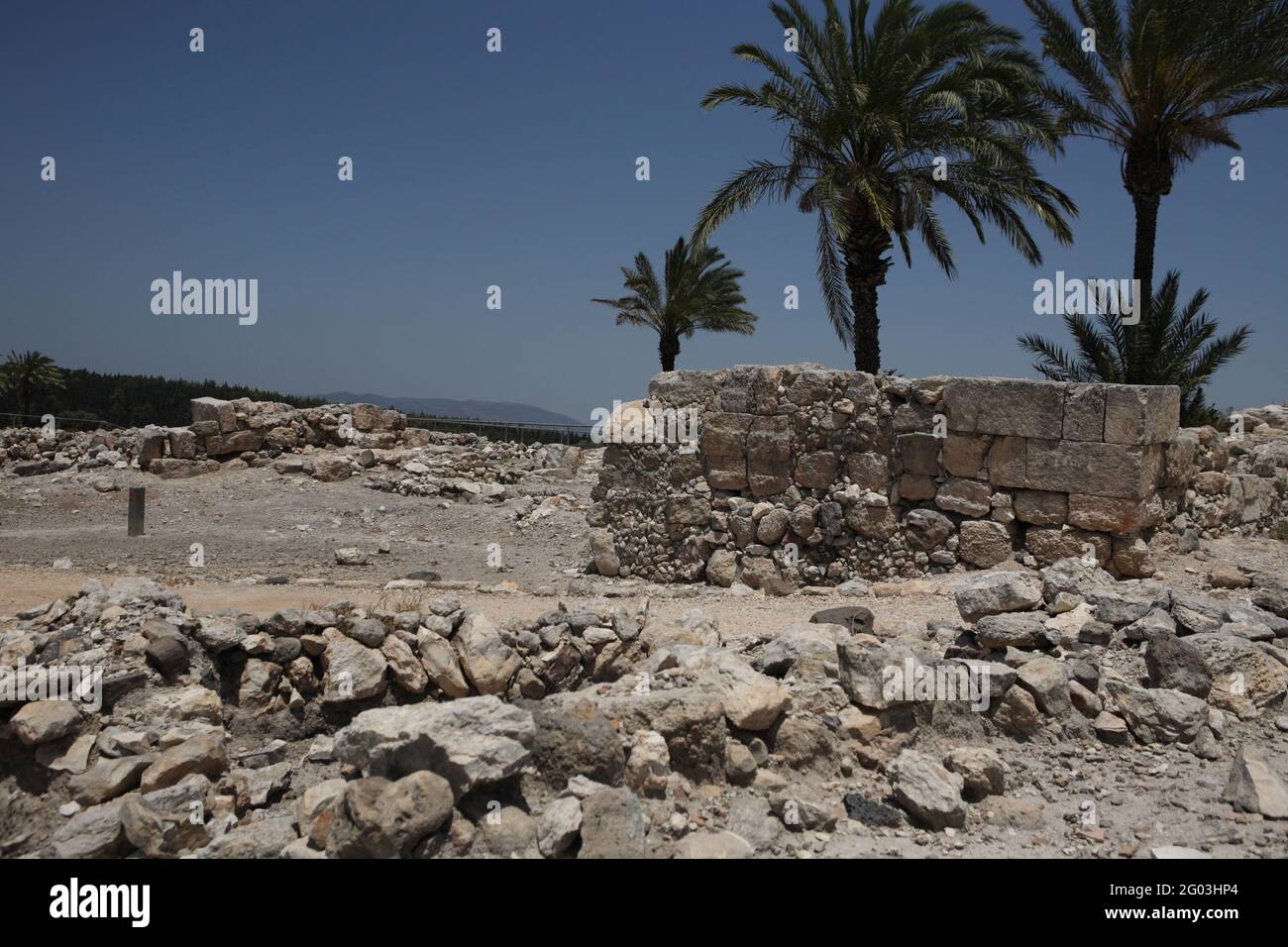 Tel Megiddo or Armageddon, a structure from the Israelite period 10th ...