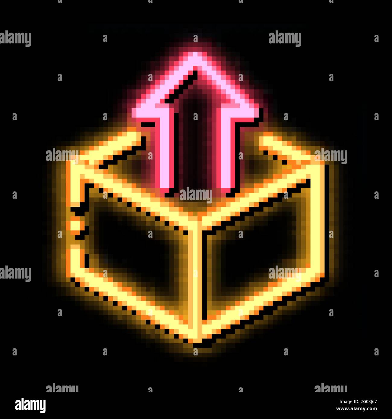 Box Container With Arrow Agile Element neon glow icon illustration ...