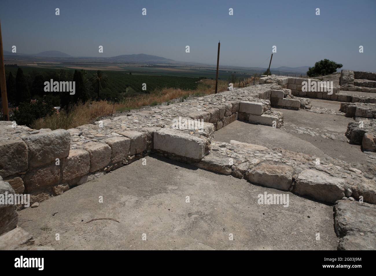 Tel Megiddo or Armageddon, the ruined Northern Palace and the city ...