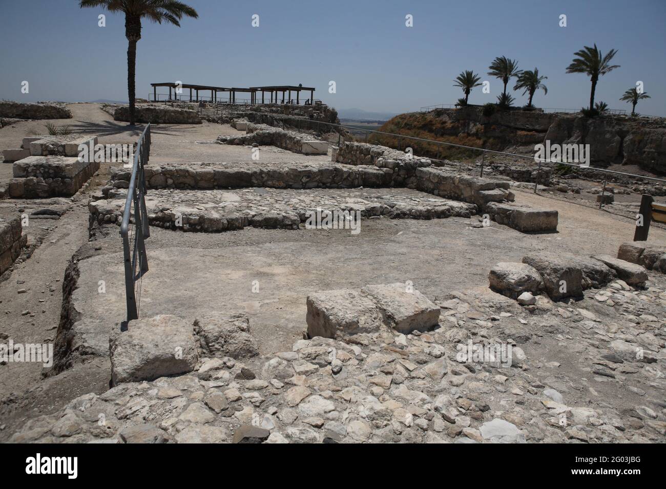 Tel Megiddo or Armageddon, the ruined Northern Palace from either ...