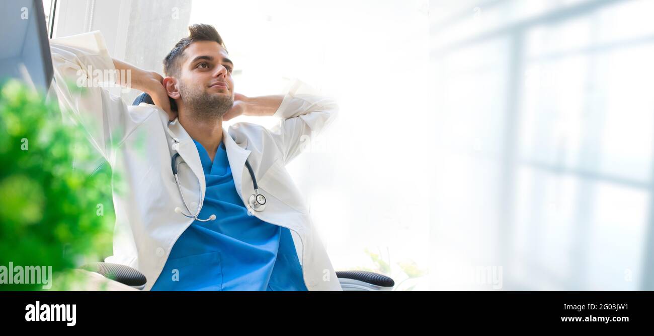 doctor resting or relaxed in the chair or hospital Stock Photo - Alamy
