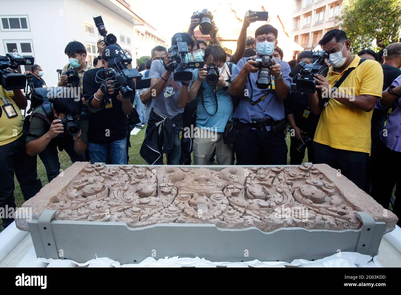 Bangkok, Thailand. 31st May, 2021. Photographers take photos of one of ...