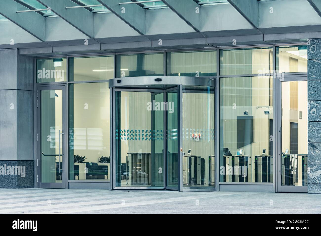 Entrance of the modern business city office building Stock Photo - Alamy