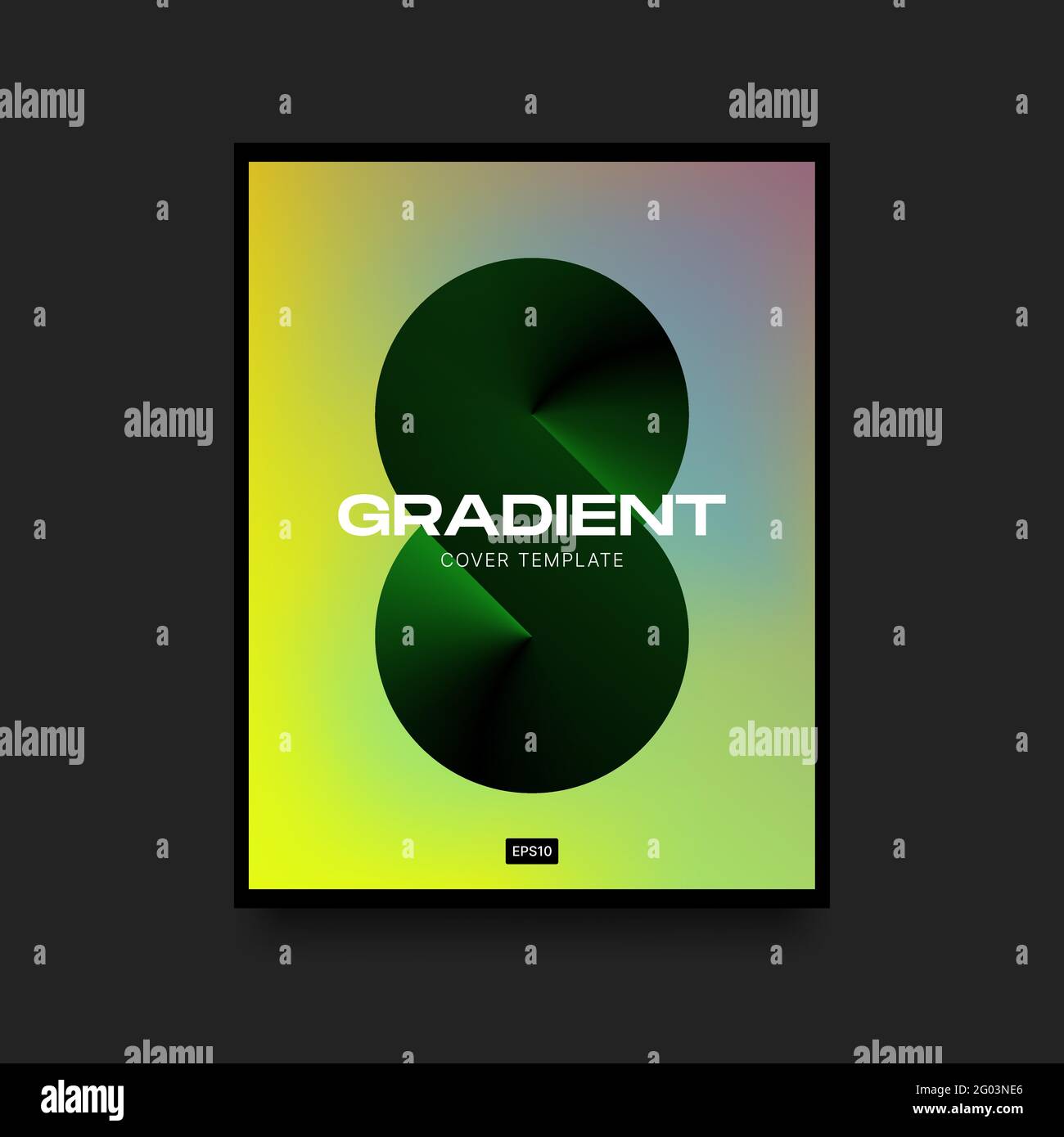 Green Gradient Cover Template with Infinity Symbol. Vector illustration ...