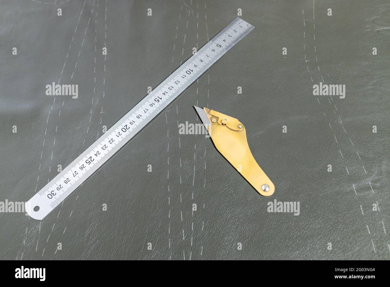 Green leather dress hi-res stock photography and images - Alamy