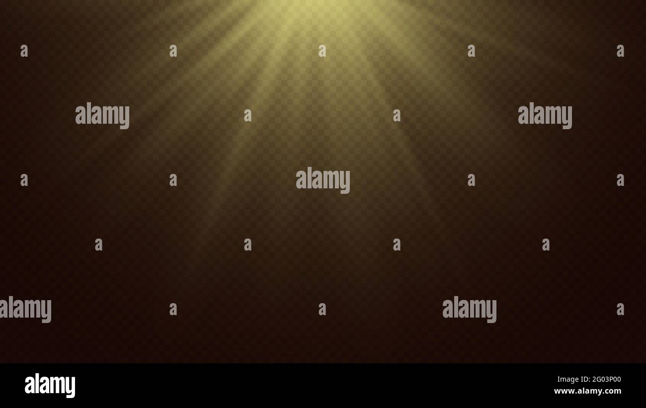 Sun Rays Special Effect. Realistic Sunshine on transparent background ...