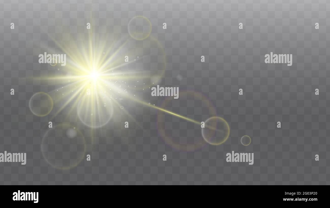 Sun Flash Special Effect. Sunlight, Isolated Spark. Put your content ...