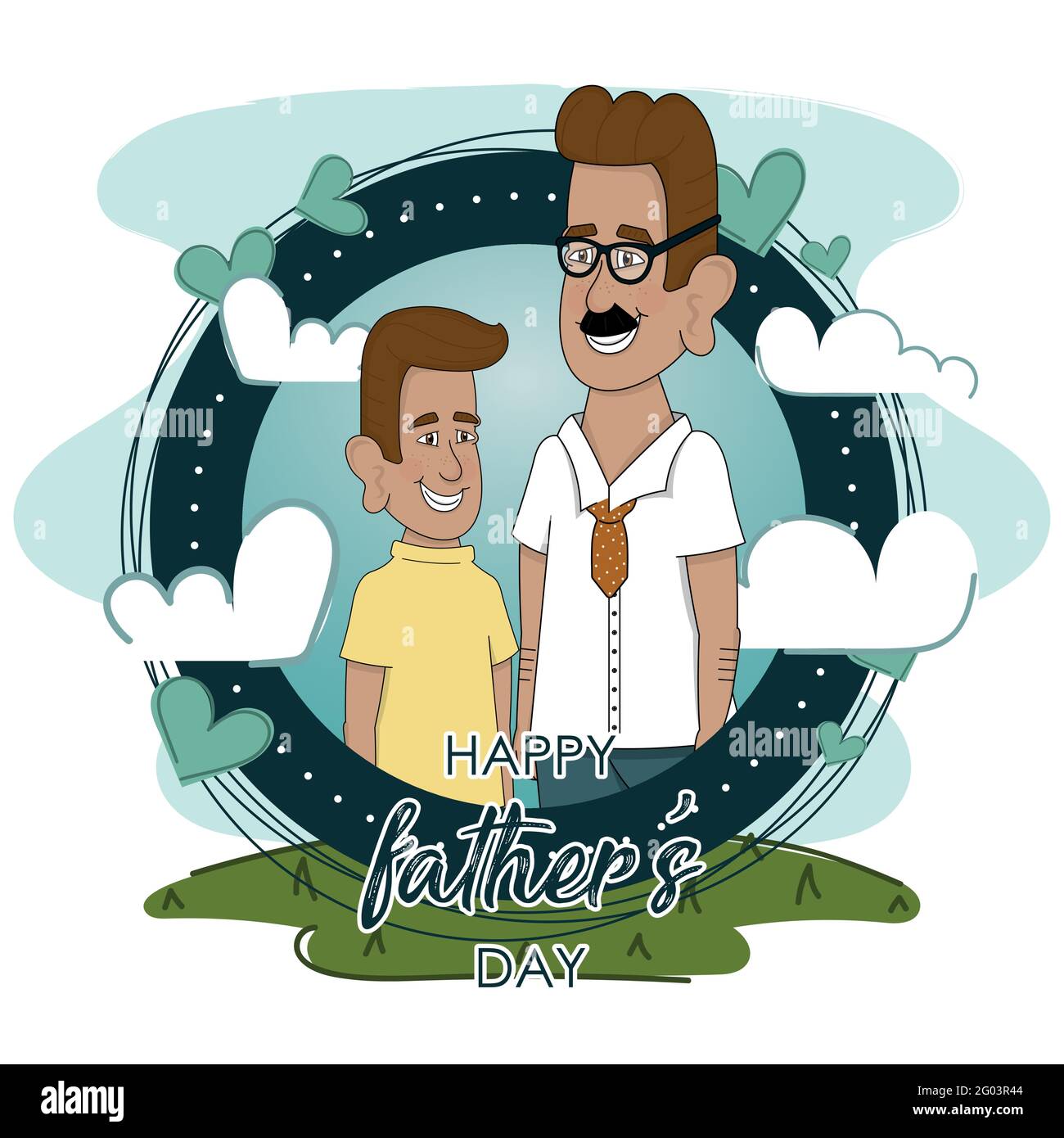 Happy man with his son Father day poster Stock Vector Image & Art - Alamy