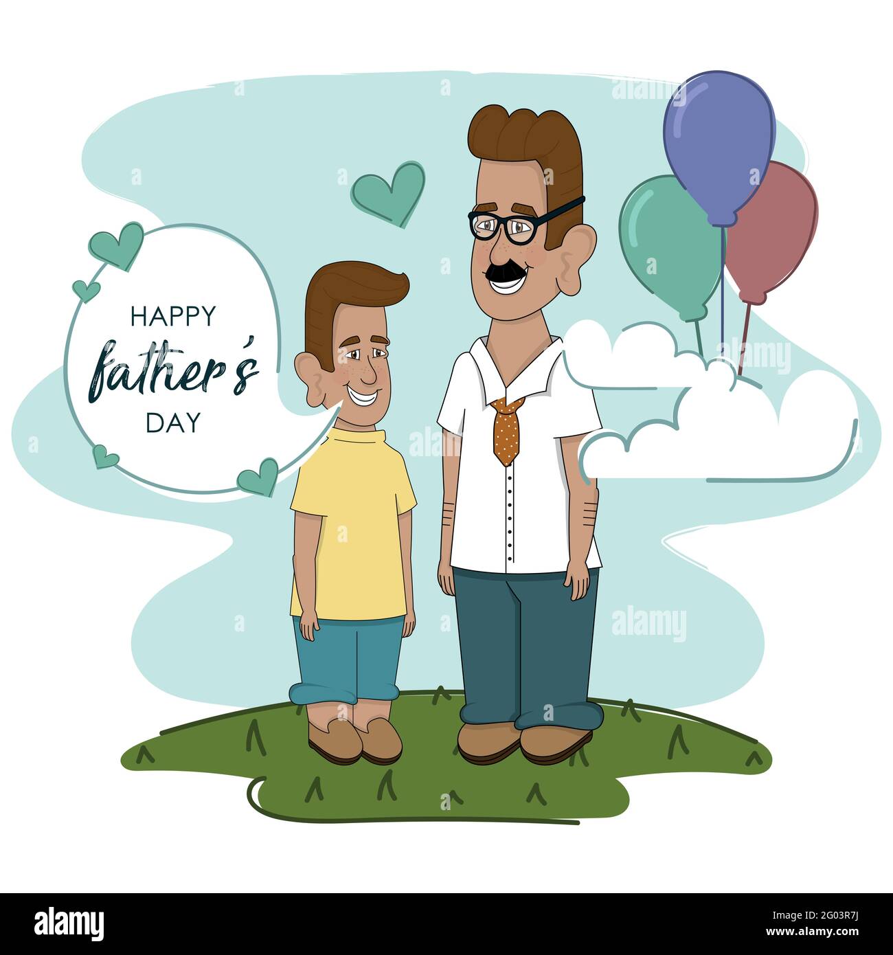 Happy man with his son Father day poster Stock Vector Image & Art - Alamy