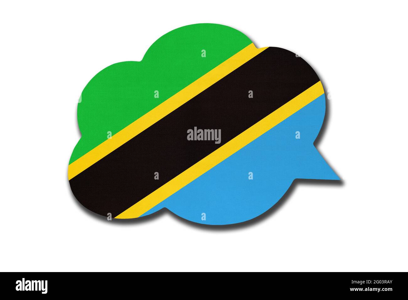 3d speech bubble with Tanzanian national flag isolated on white ...