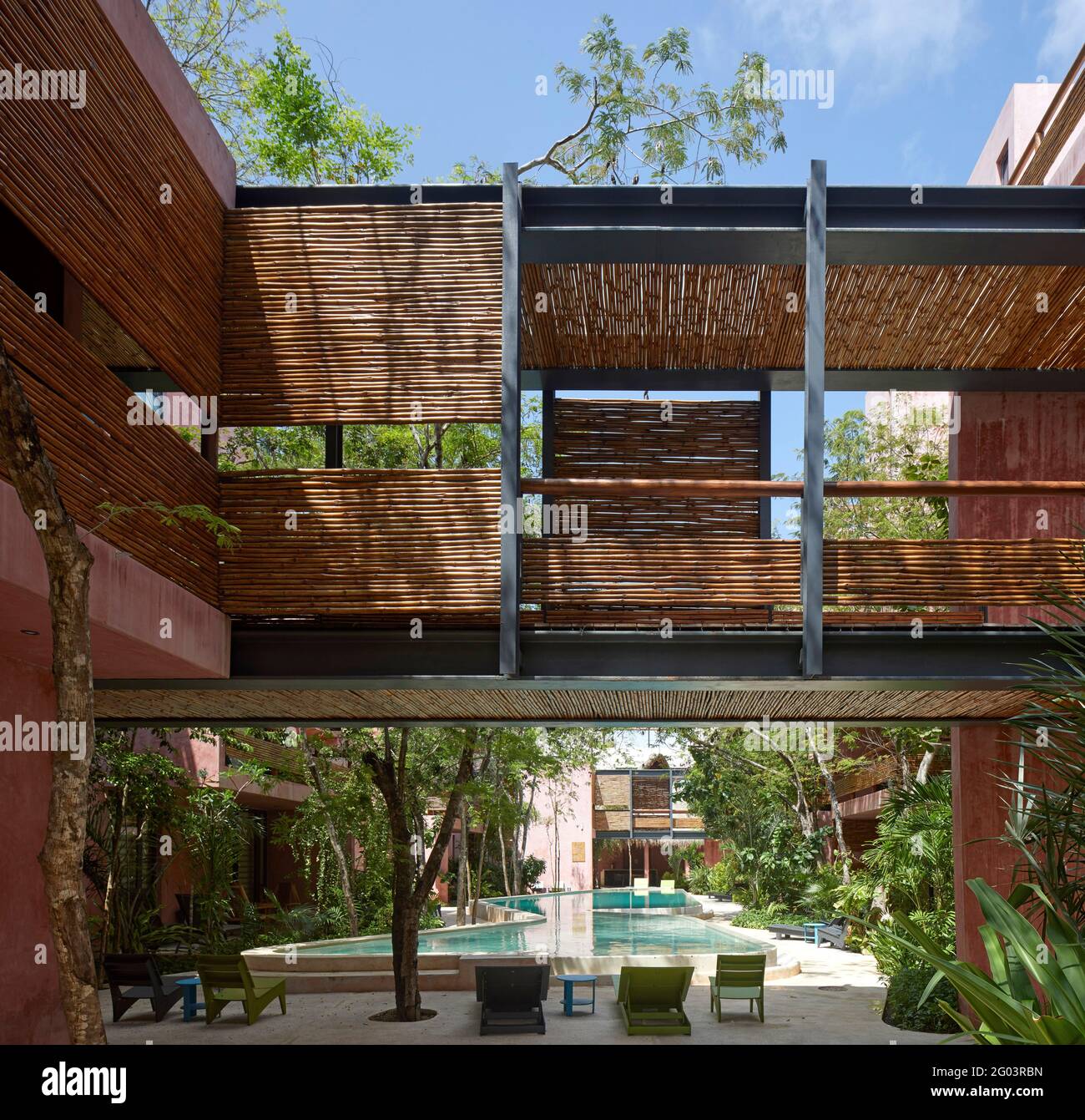Communal area around pool. Tulum Apartments, Tulum, Mexico. Architect ...