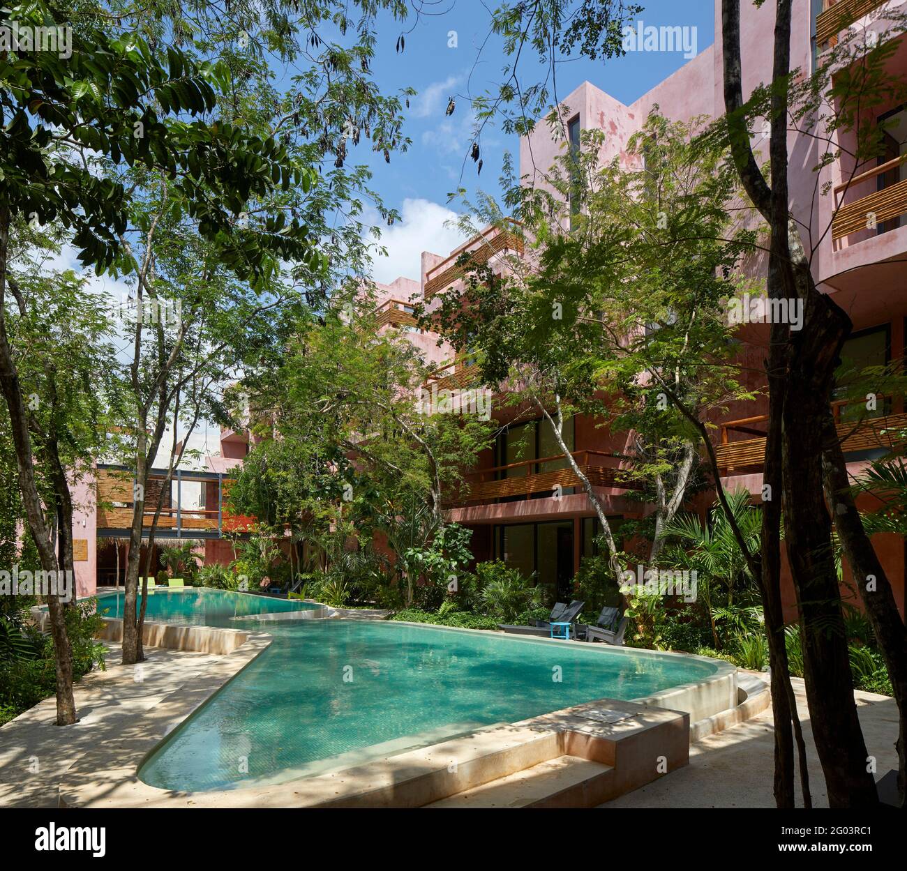 Communal area around pool. Tulum Apartments, Tulum, Mexico. Architect ...