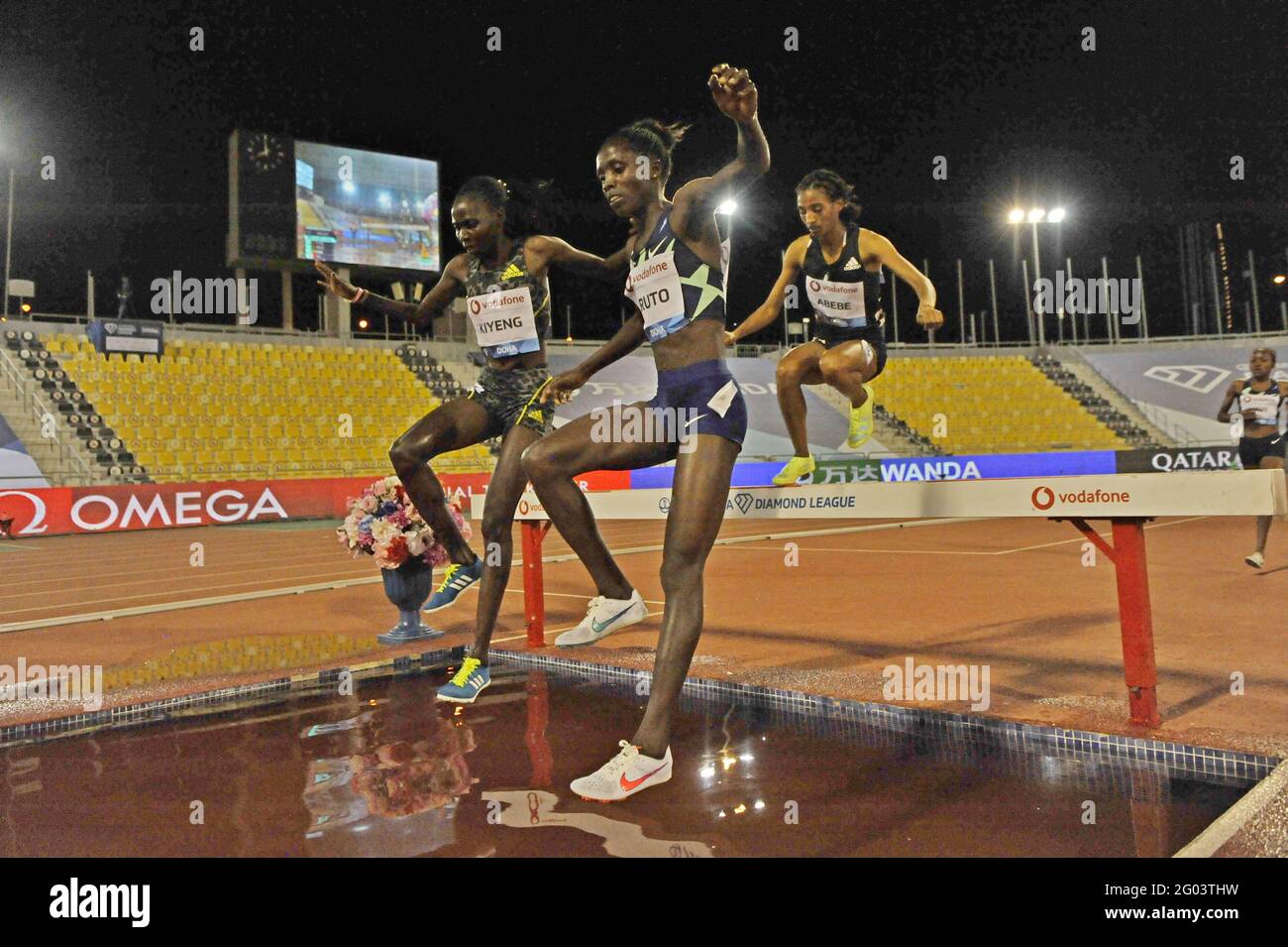 Doha, Qatar. 28th May, 2021. Hyvin Kiyeng (KEN), Norah Tanui (KEN) and ...