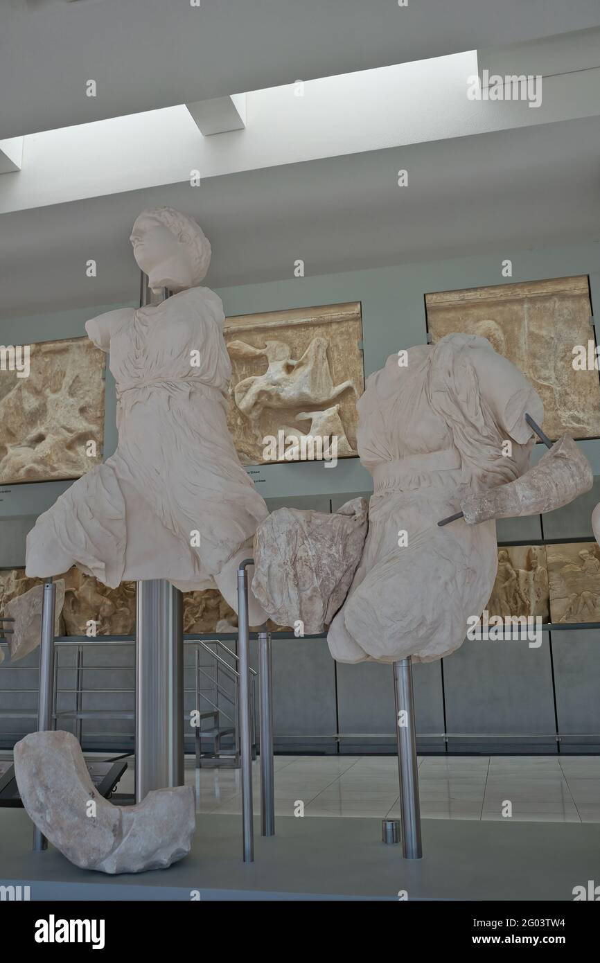 The Acropolis Museum in Athens, Statues and sculptures of the Parthenon ...
