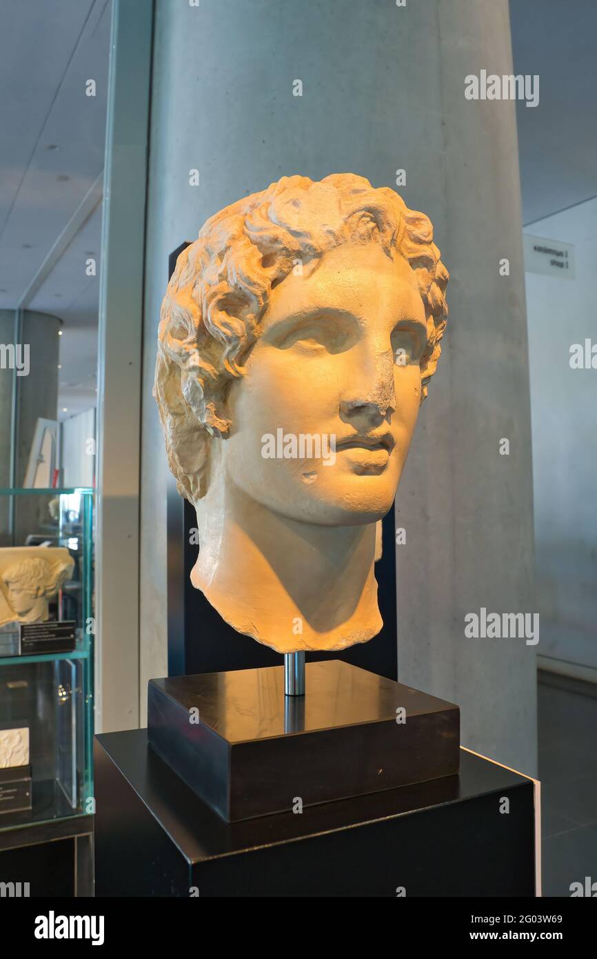 Acropolis Museum in Athens, statue of Alexander the Great Stock Photo ...