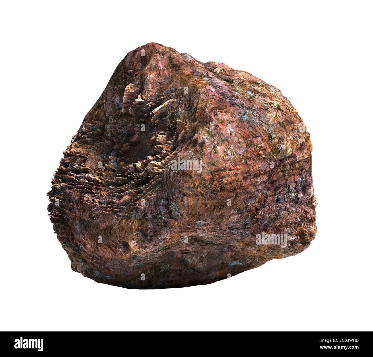 rough brown rock isolated on white background Stock Photo - Alamy