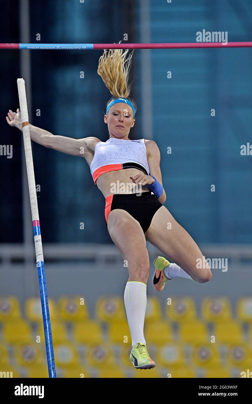 Sandi Morris (USA) places second in the women's pole vault at 15-10 1/2 ...