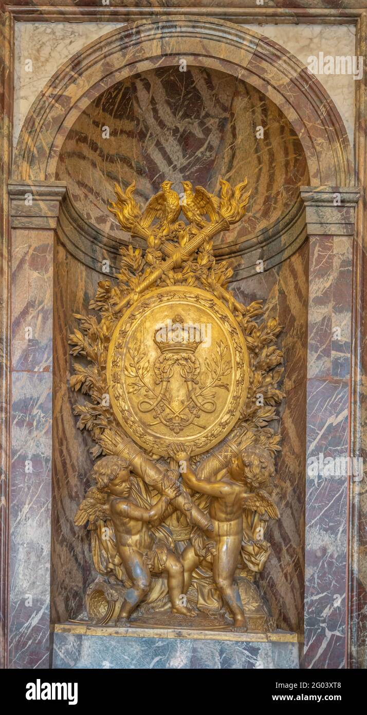 Versailles, France - 19 05 2021: Castle of Versailles. Louis XIV rooms ...
