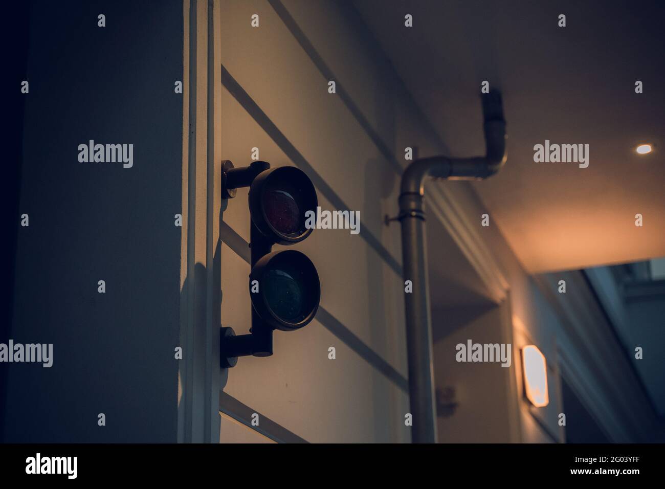 Cinematic traffic light Stock Photo - Alamy