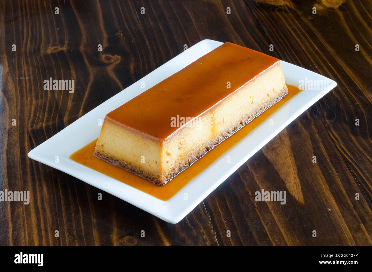 Caramel custard, Custard pudding, Flan Stock Photo - Alamy