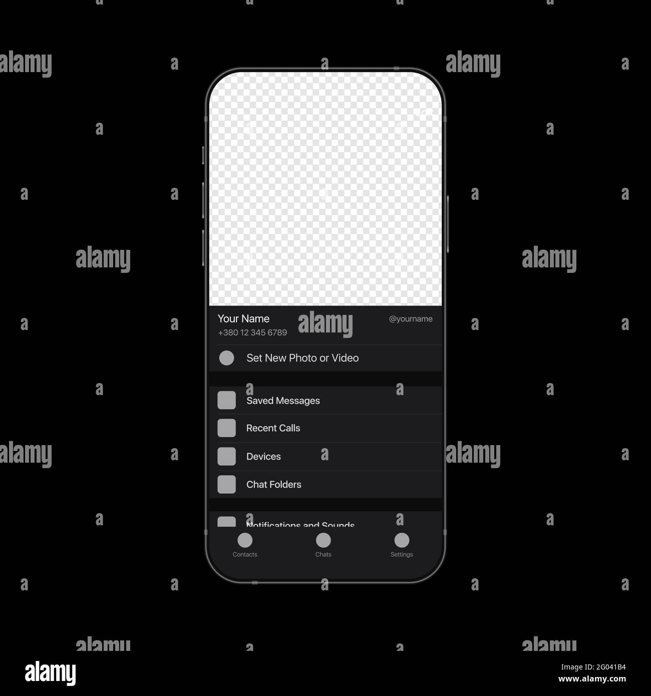 User Interface in Messenger. Account Profile In Texting App. Vector ...