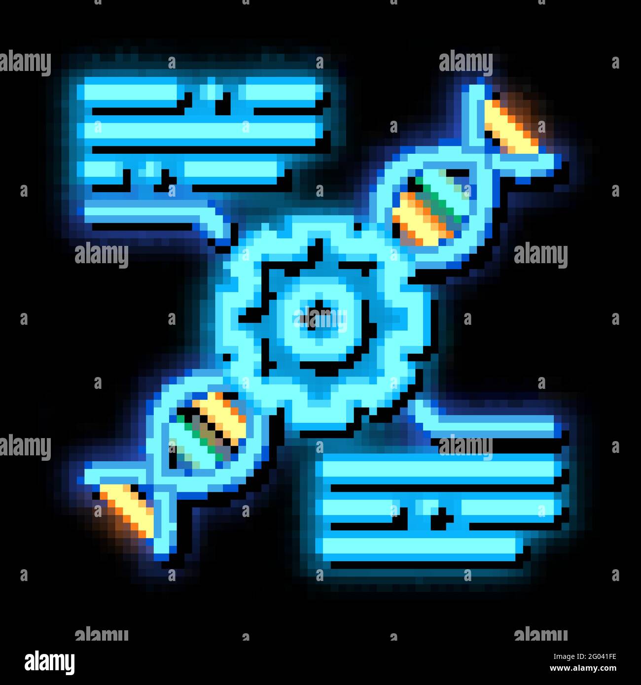 Blood Dna Biohacking neon glow icon illustration Stock Vector Image ...