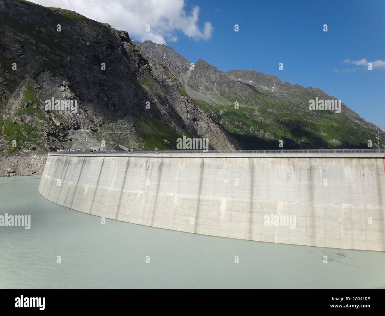 VALAIS, SWITZERLAND - Jul 23, 2012: natural reserve. Lac de Mauvoisin ...