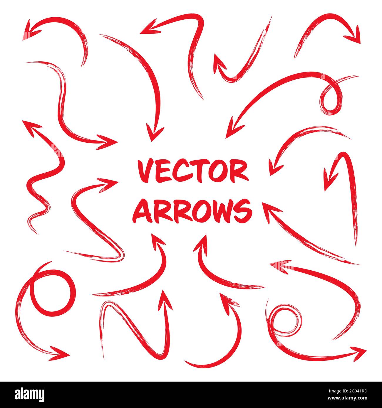 Red Hand Drawn Arrows