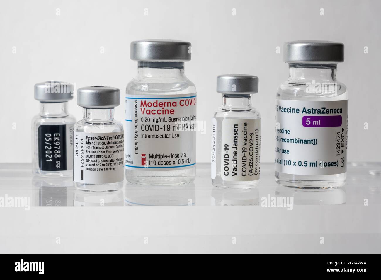 Montreal, CA - 31 May 2021: Vials of Astrazeneca, Pfizer BioNTech ...