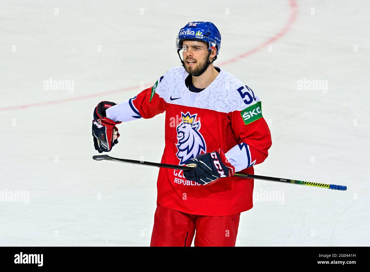 Michael Spacek (CZE) in action during the 2021 IIHF Ice Hockey World ...