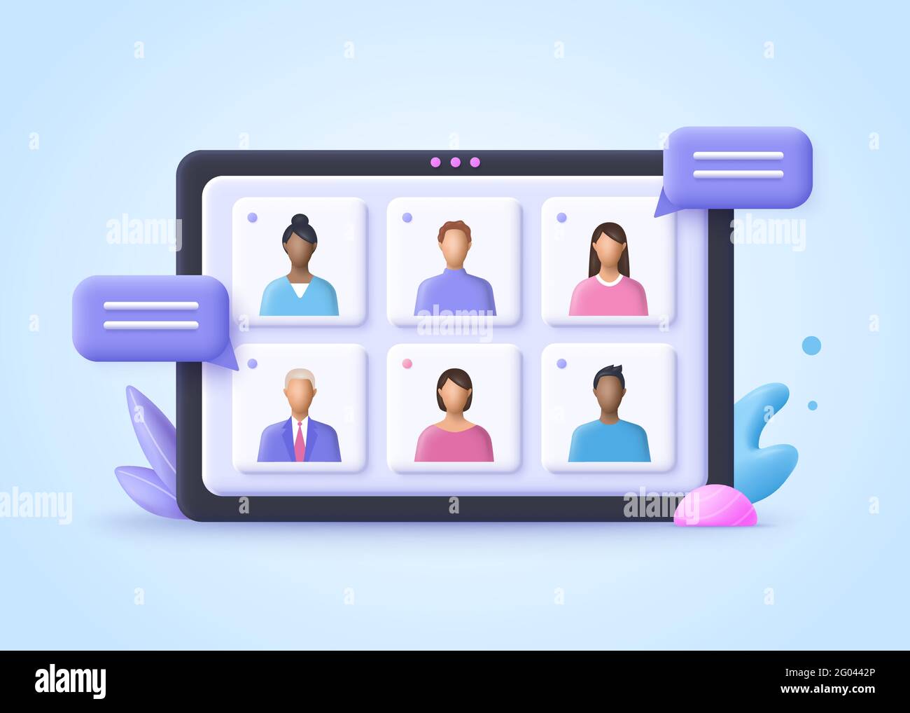 Online Meeting, Virtual Conference Video call, Briefing, Teamwork ...