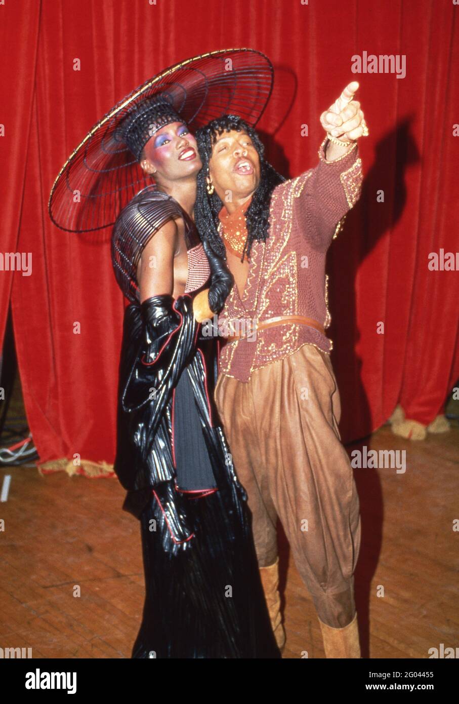 Grace Jones and Rick James at the Grammy Awards, Los Angeles ...