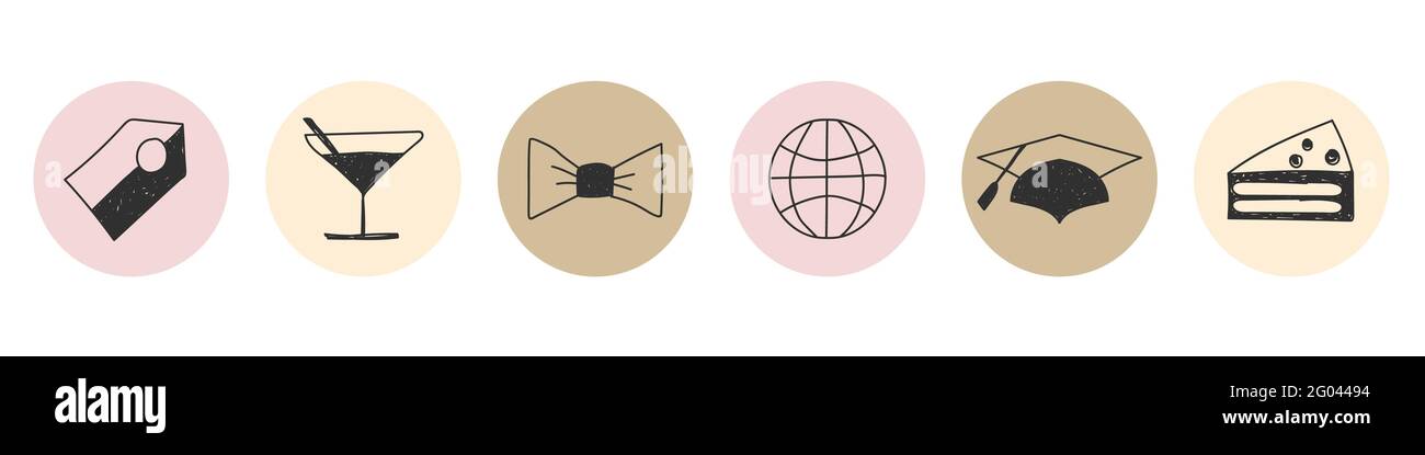 Social Media Lifestyle Highlight Icon Set for Your Blog. Vector ...