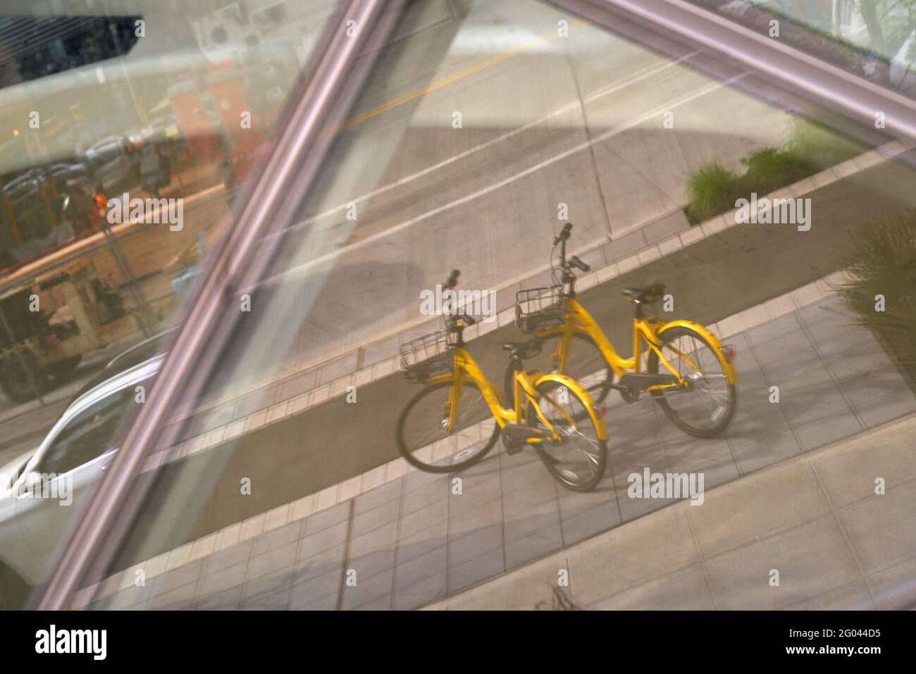 Bicycle Share Bikes Seattle. Bike share bikes reflected in one of the ...