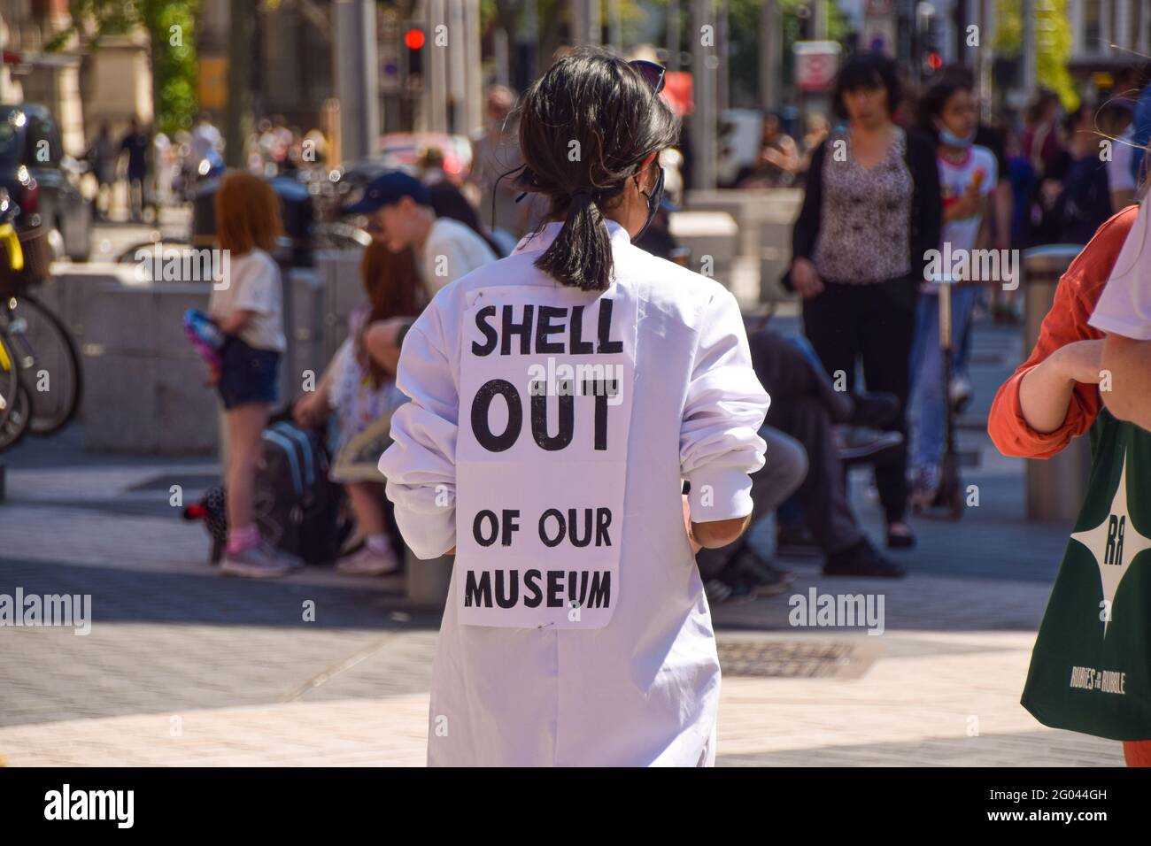 London, UK. 31st May, 2021. An Extinction Rebellion activist stands ...