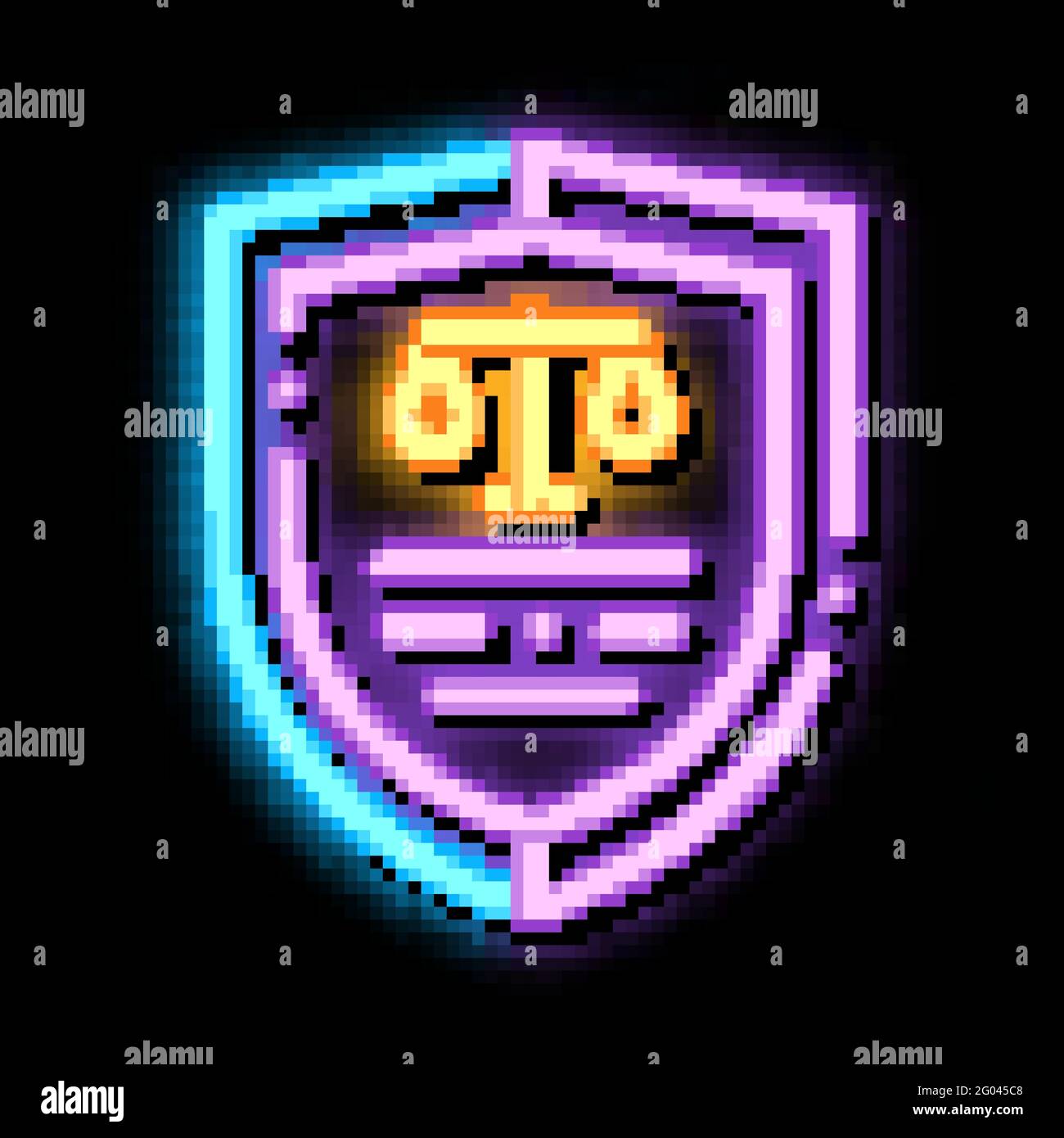 Evidence Gun Law And Judgement neon glow icon illustration Stock Vector ...