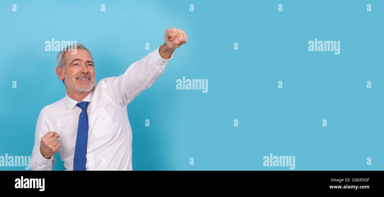 business man celebrating success isolated Stock Photo - Alamy