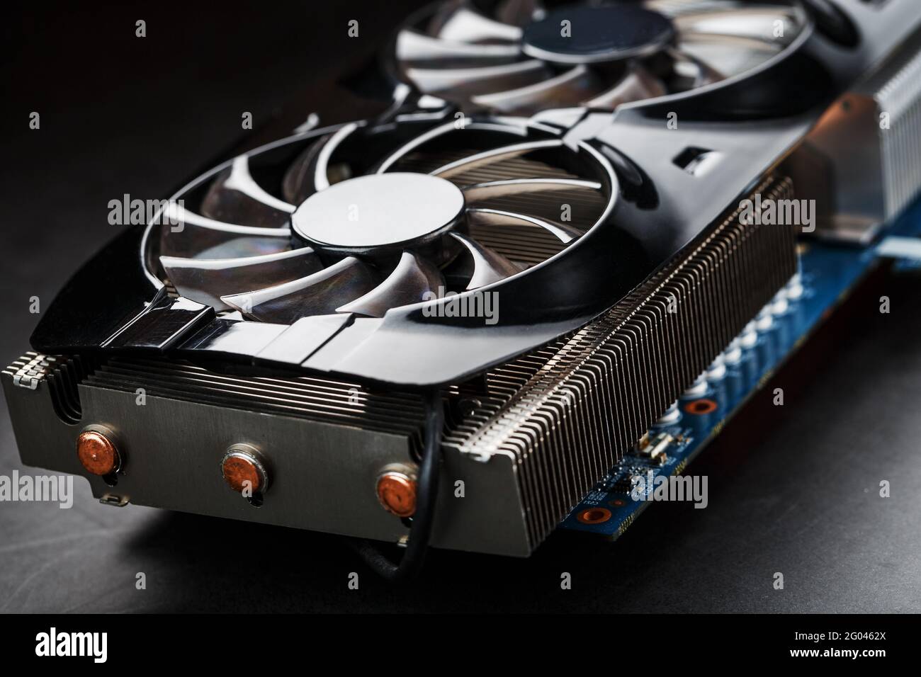 Game video card Cooler blades Selective close-up focus. Progressive ...