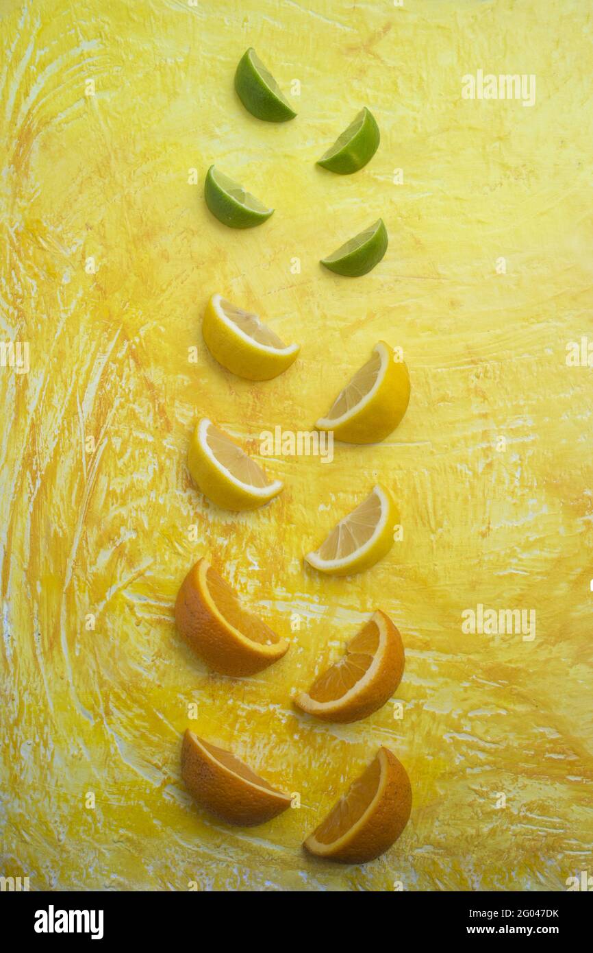 Three Shades of citrus fruits Stock Photo - Alamy