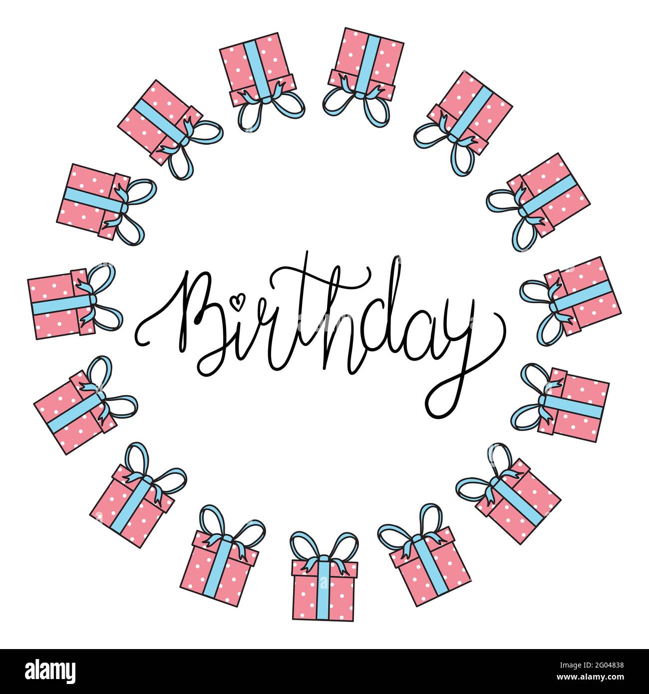 Happy birthday inscription. A greeting card with calligraphy. Hand ...