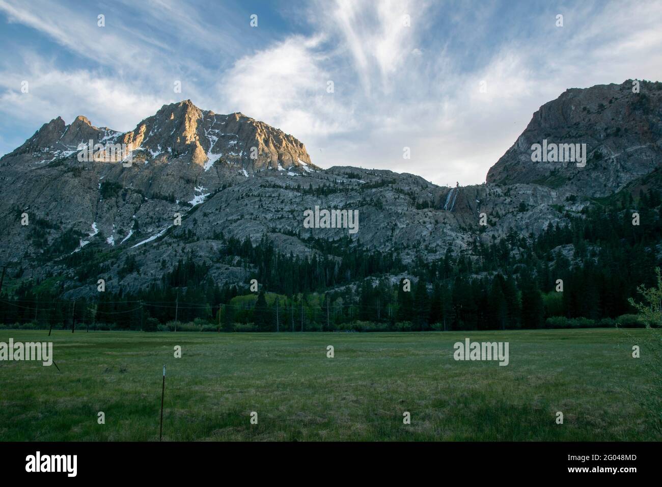 Carson Peak towers over the June Lake Loop in Mono County, CA, USA ...
