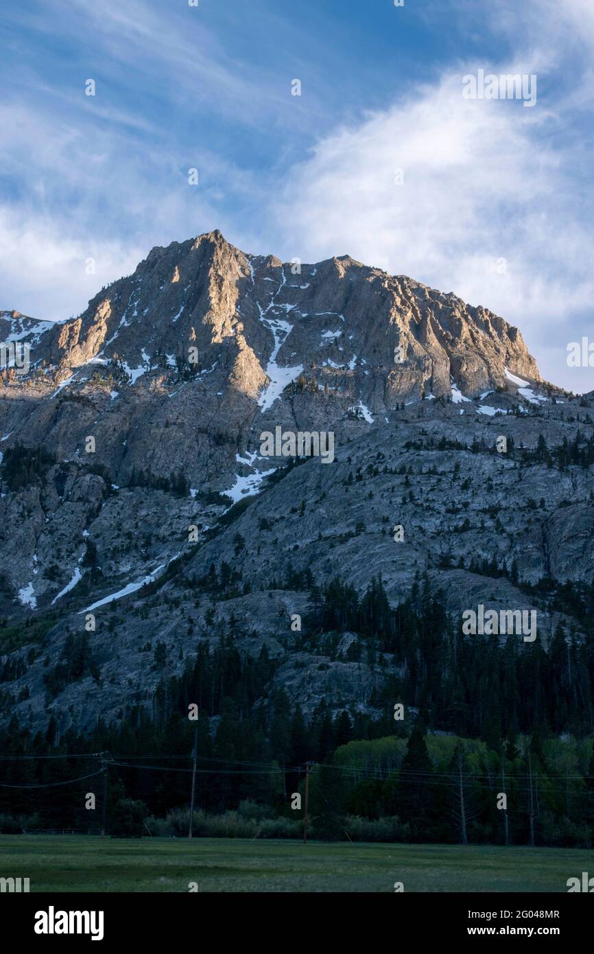 Carson Peak towers over the June Lake Loop in Mono County, CA, USA ...