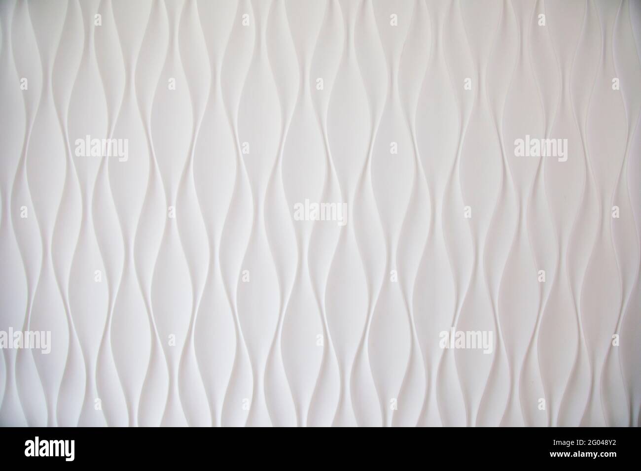 Design of wall panels. White panel, realistic 3d relief wave design ...