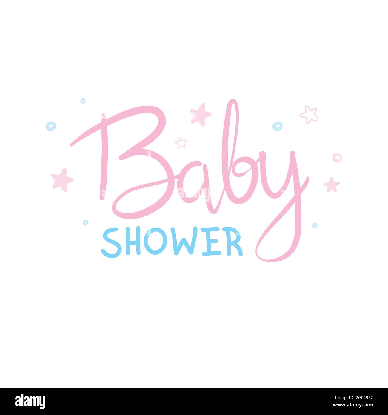 Invitation card for a Baby shower Calligraphy lettering on a white ...