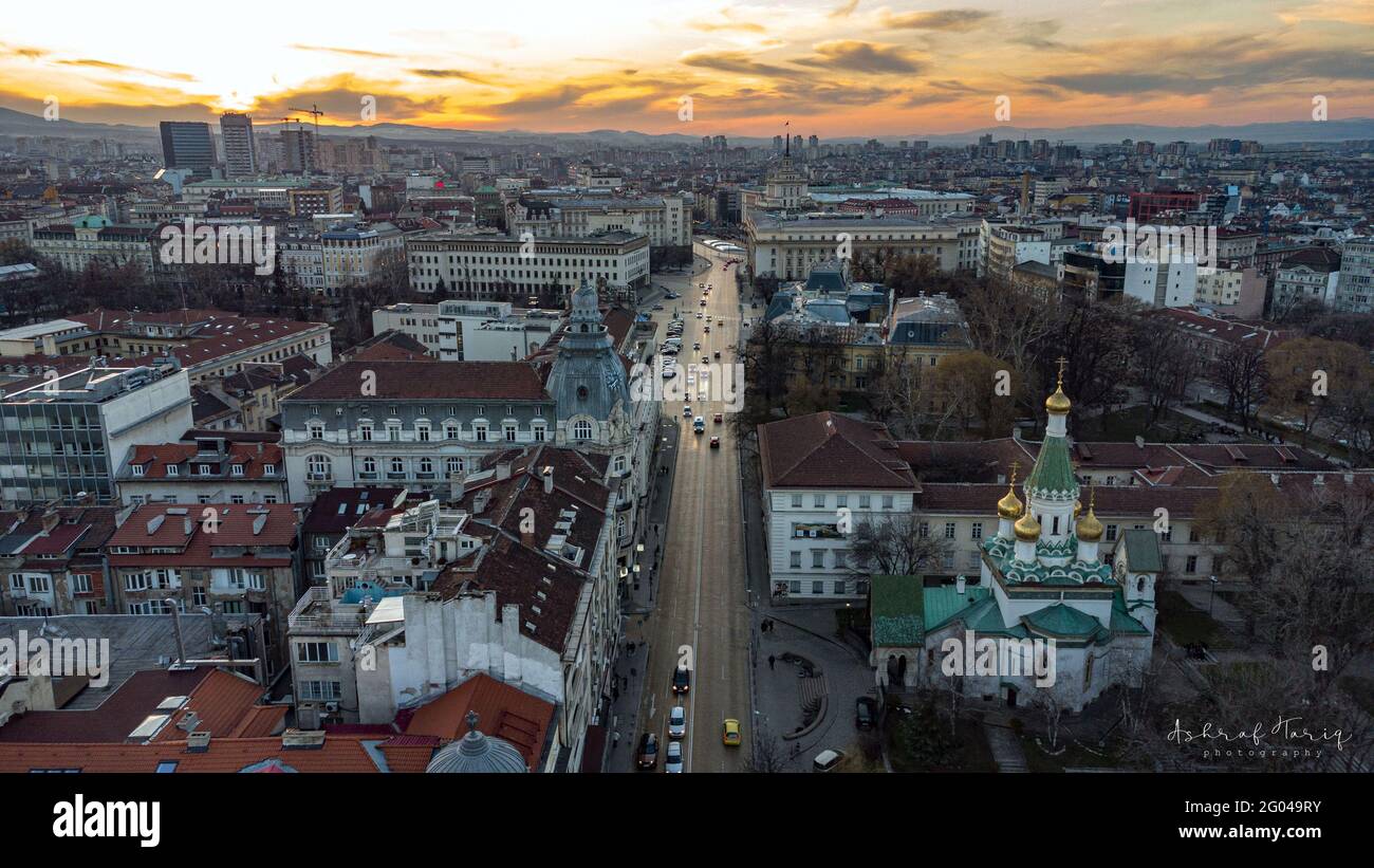 Sofia buildings bulgaria aerial hi-res stock photography and images - Alamy