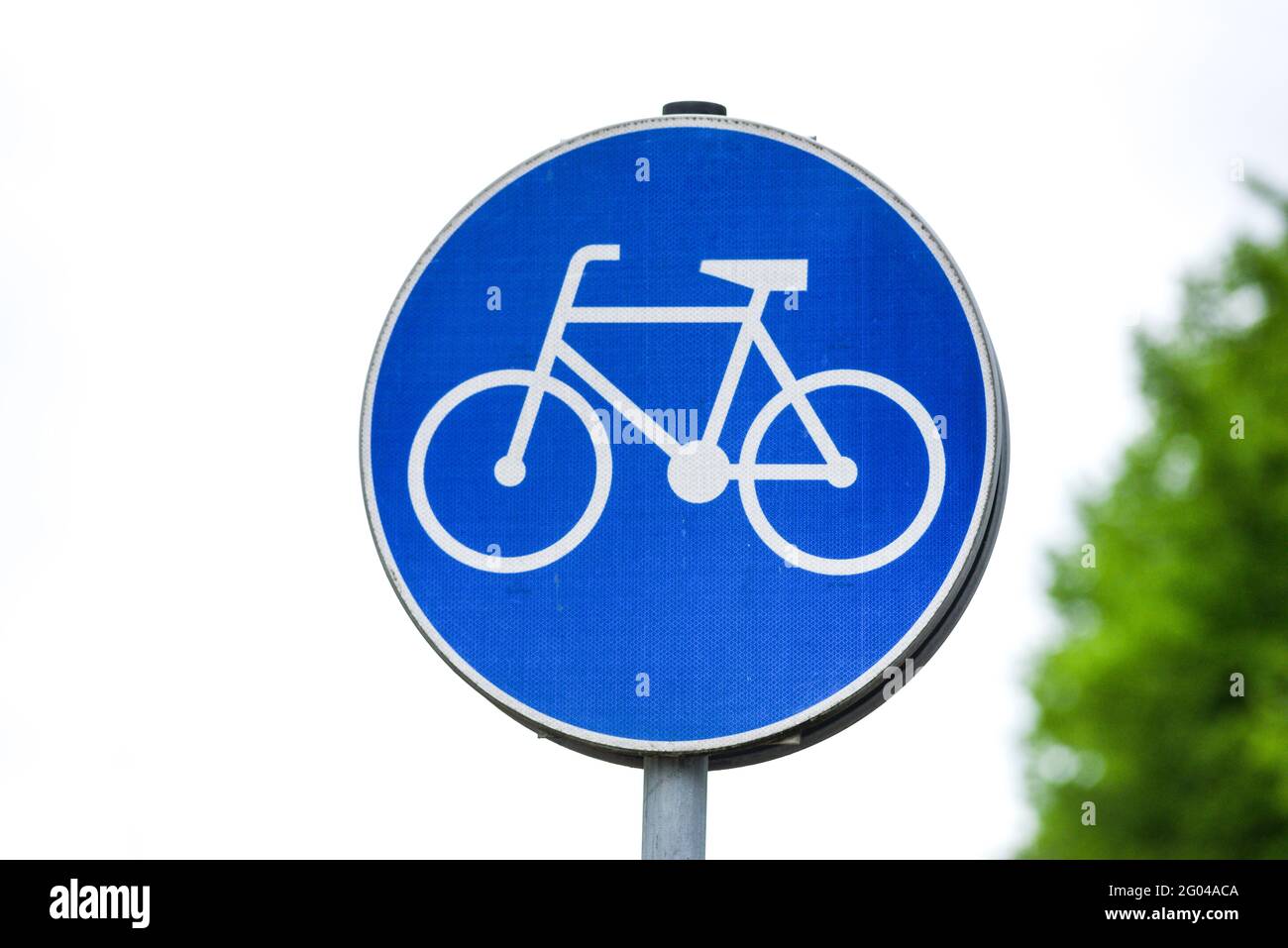 Road sign informing about a bicycle path Stock Photo - Alamy