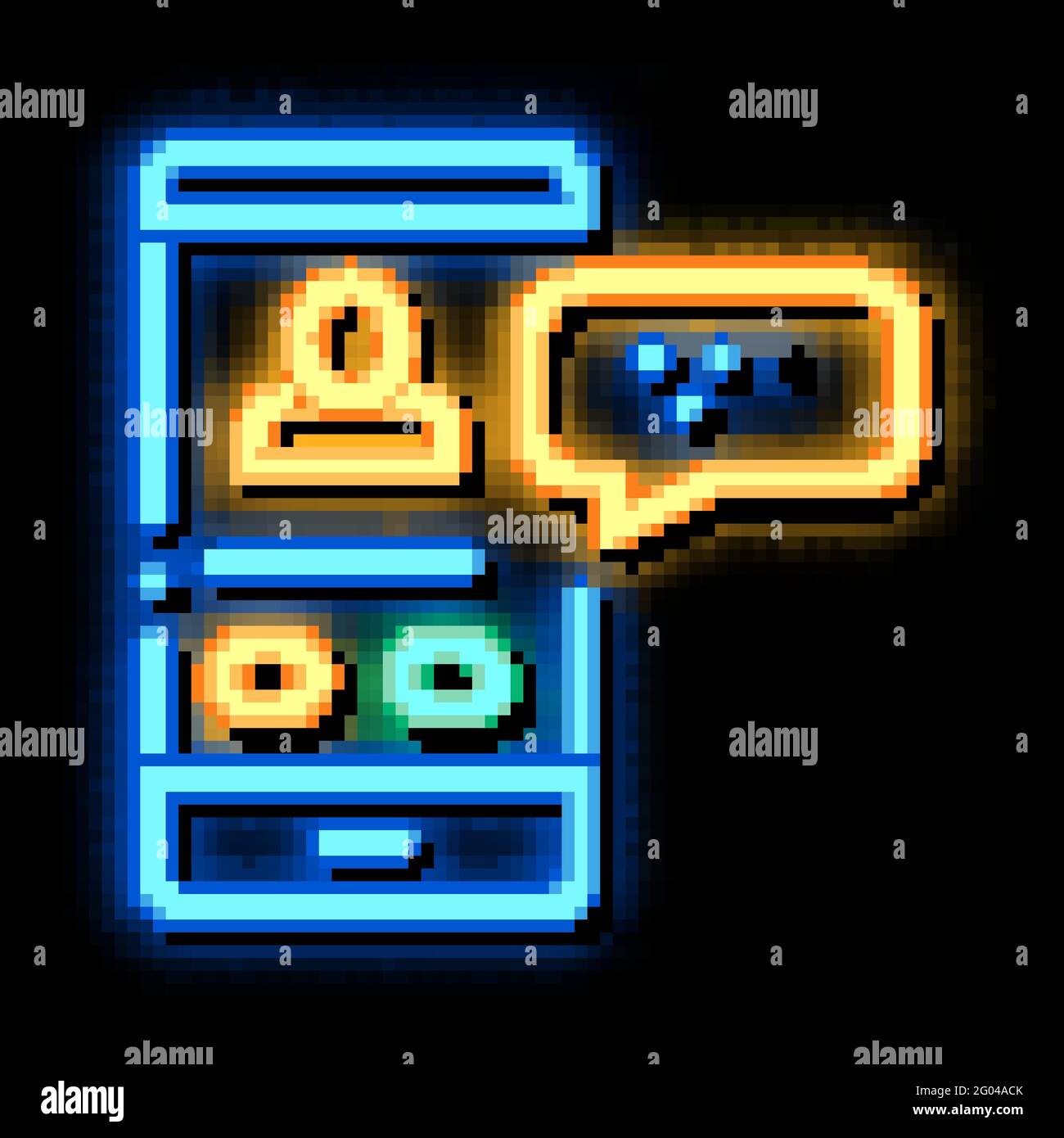 Passenger Incoming Call Online neon glow icon illustration Stock Vector ...