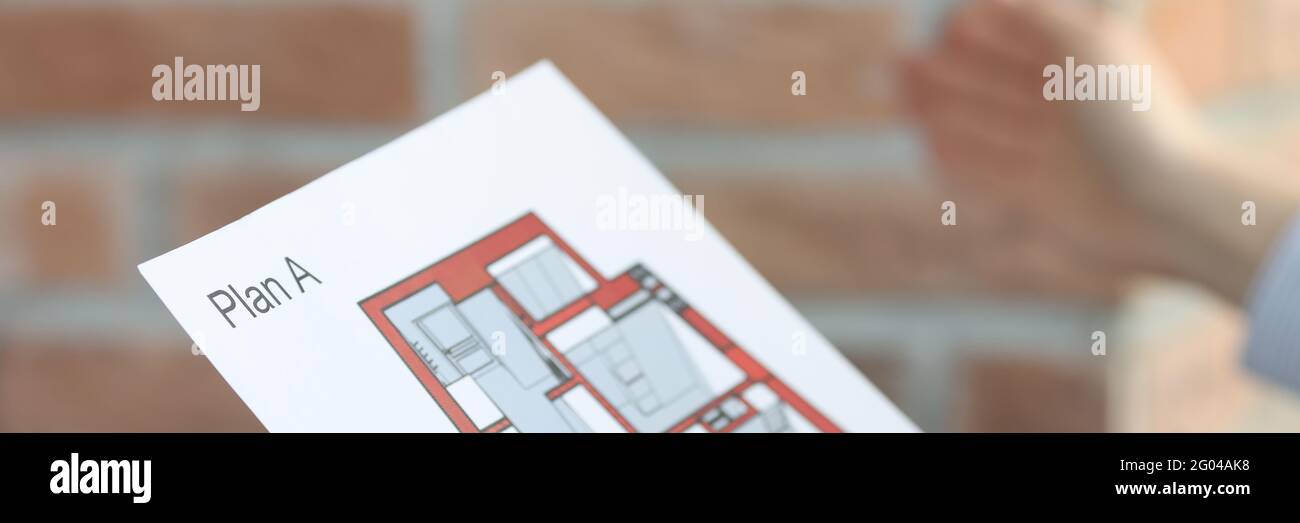 Layout and design of apartment on paper Stock Photo - Alamy