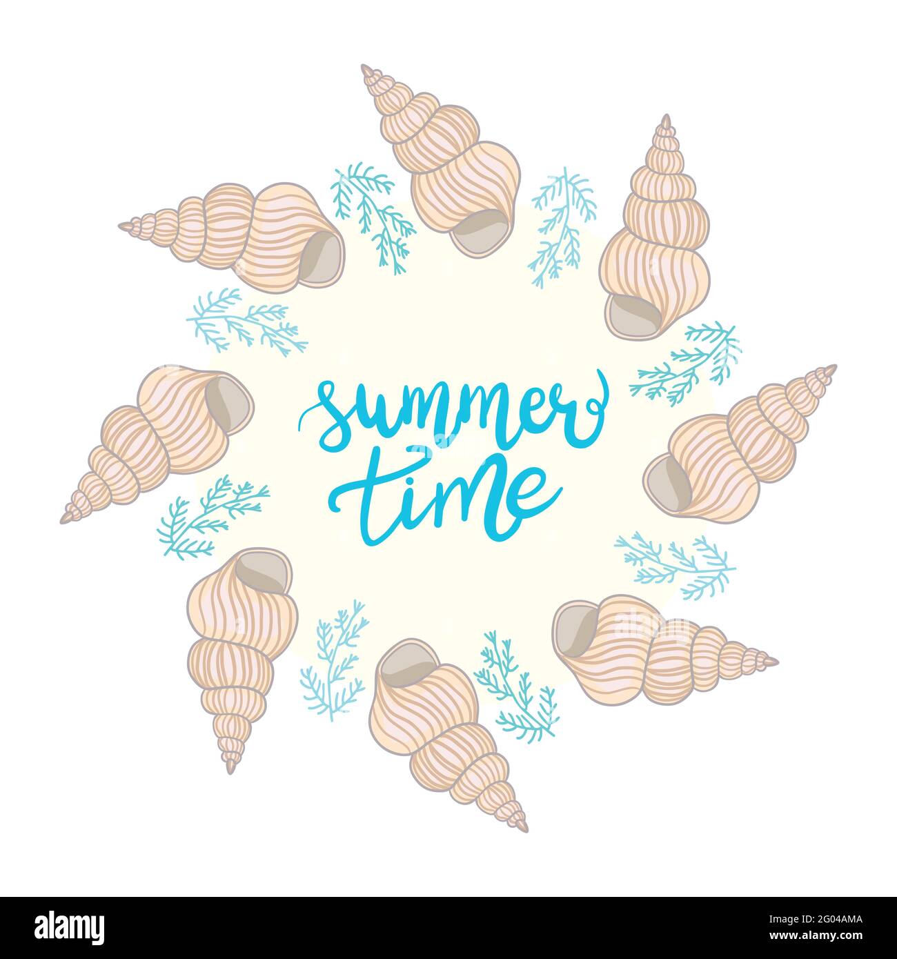 Shell yeah vector illustration with seashell and lettering. Summer ...